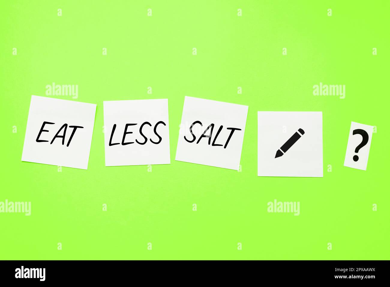 Conceptual caption Eat Less Salt, Business approach reducing the sodium ...