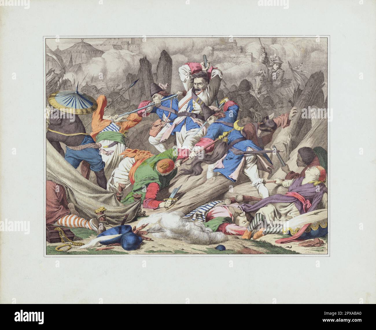 Vintage engraving: From the Turkish War (Ottoman wars in Europe), 1865 ...