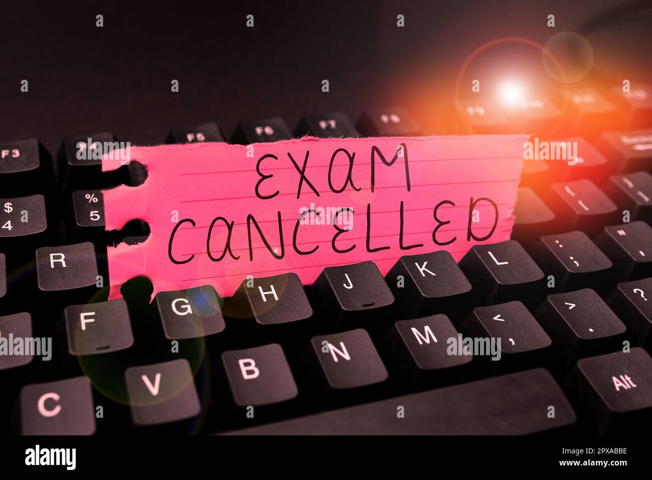 Hand writing sign Exam Cancelled, Business showcase the precise ...