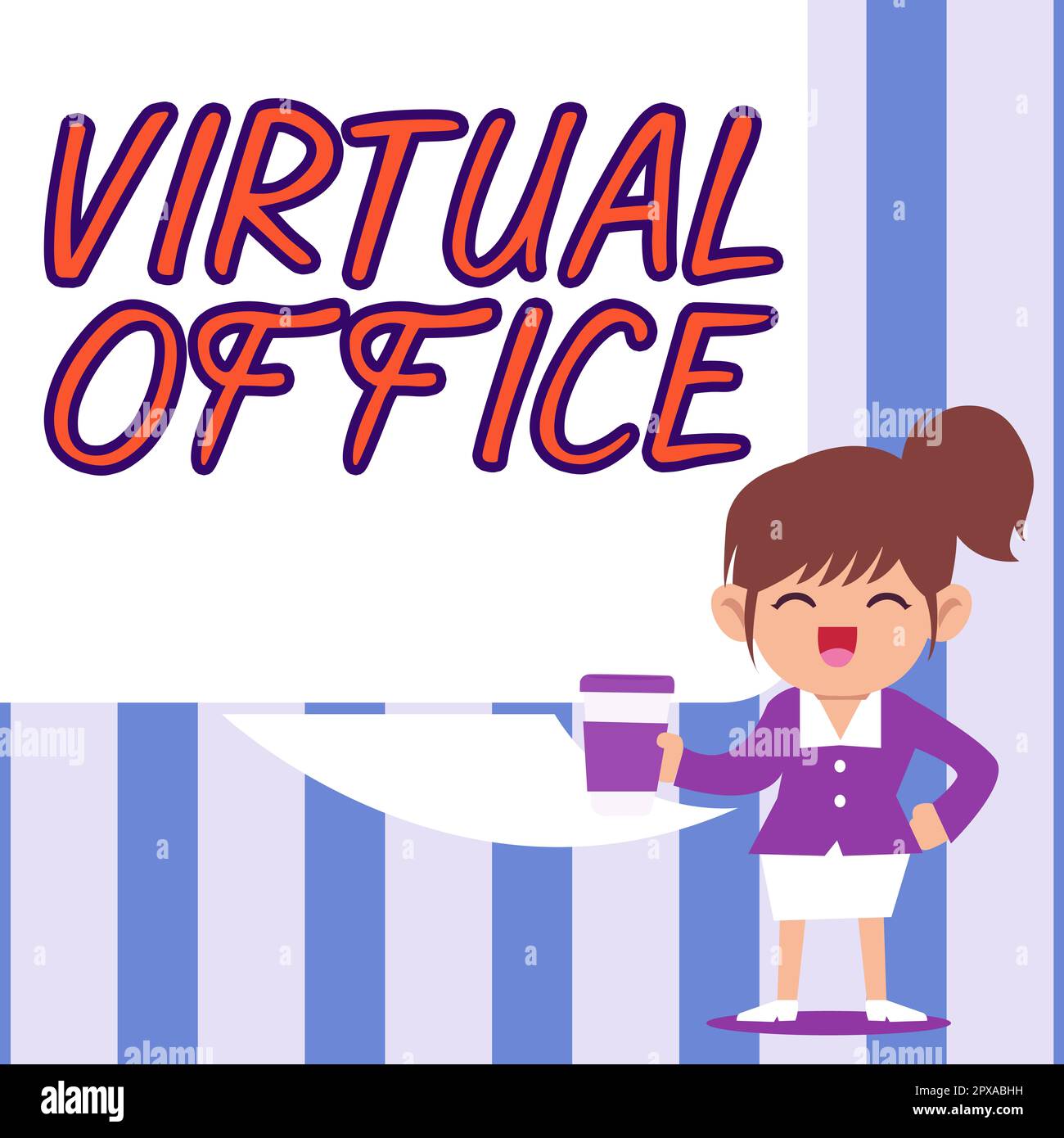 Conceptual caption Virtual Office, Concept meaning Mobile work ...