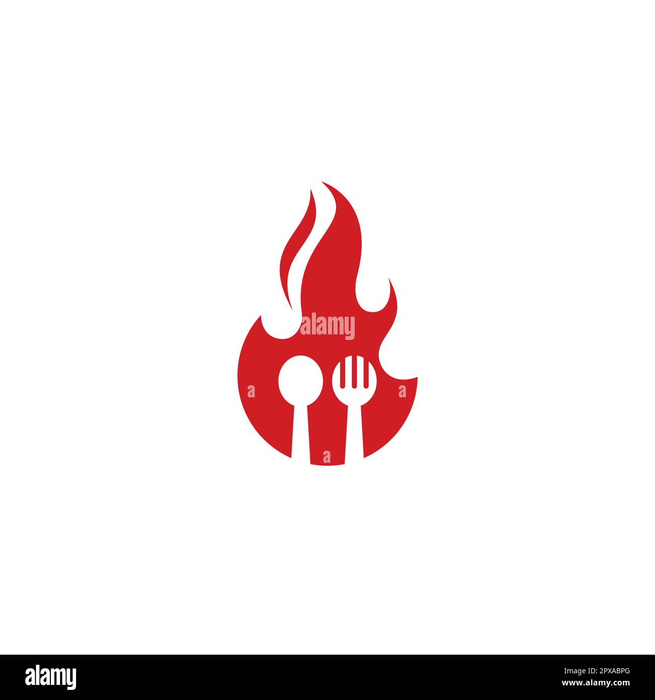 Fire Food Logo Design. Restaurant Hot Vector Illustration. Hot Food ...