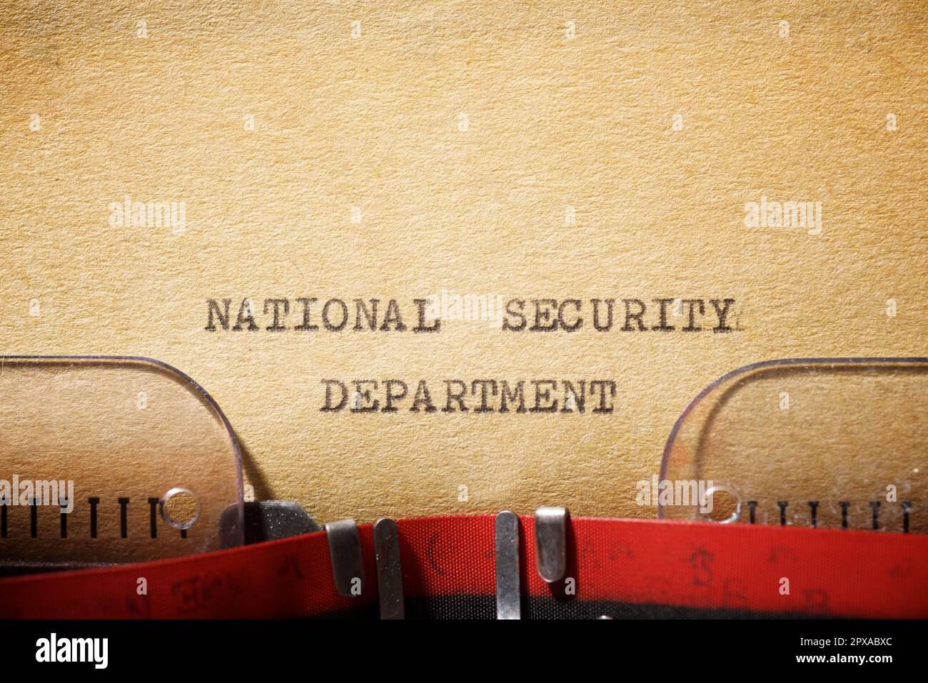 National Security Department text written with a typewriter Stock Photo ...