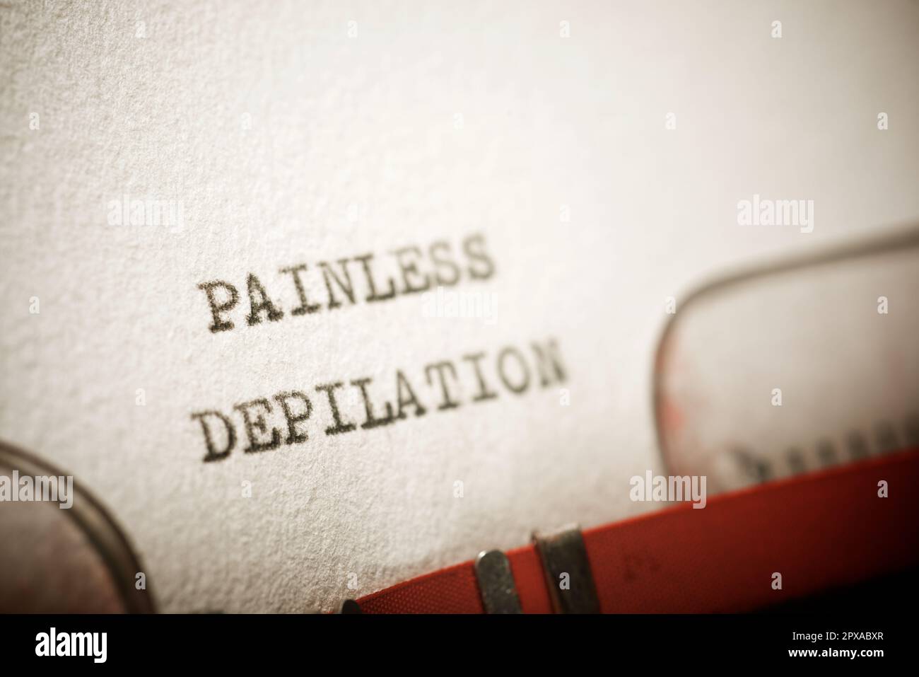 painless depilation text written with a typewriter Stock Photo - Alamy