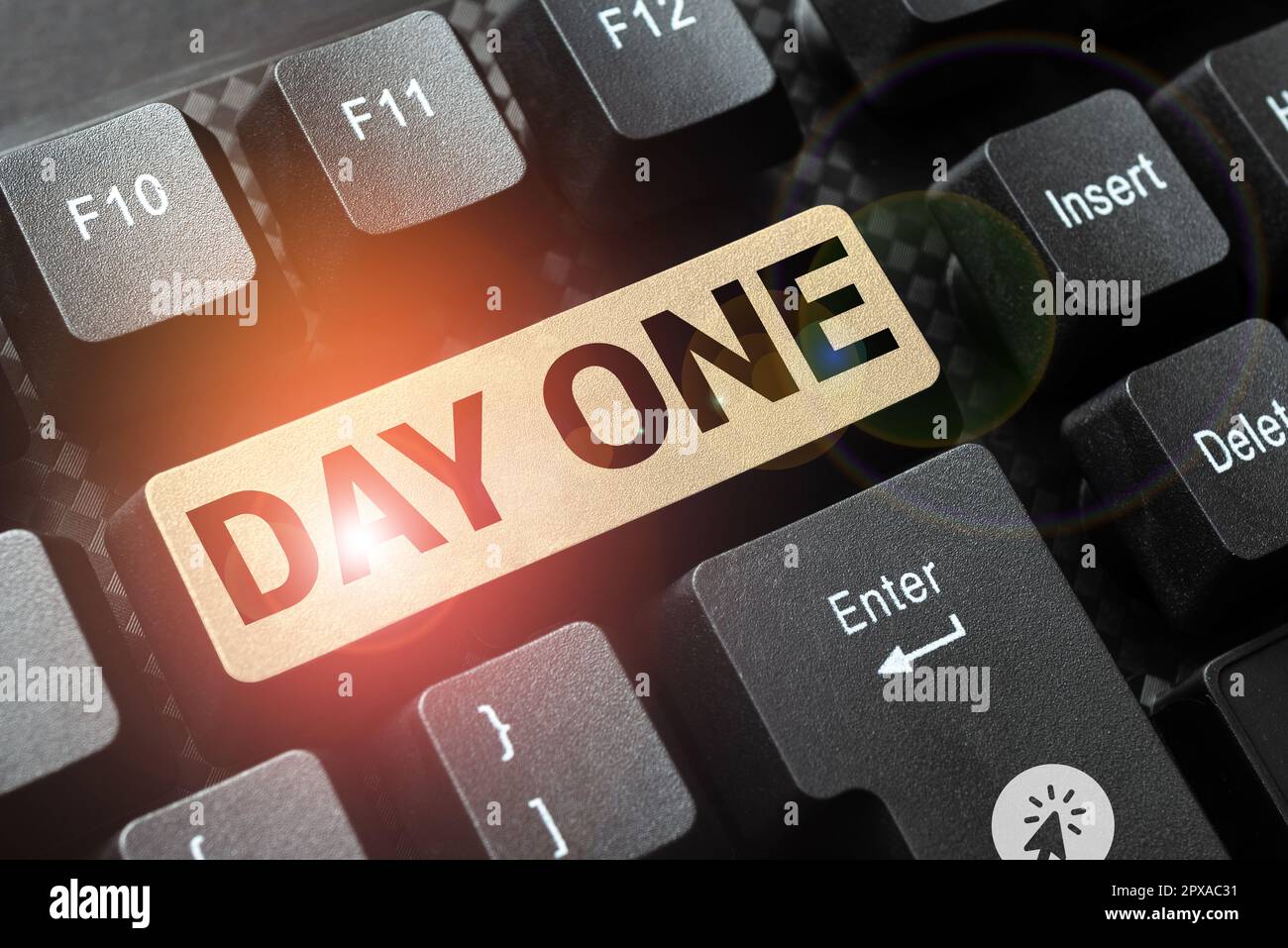 Inspiration showing sign Day One, Word Written on Start moment First ...