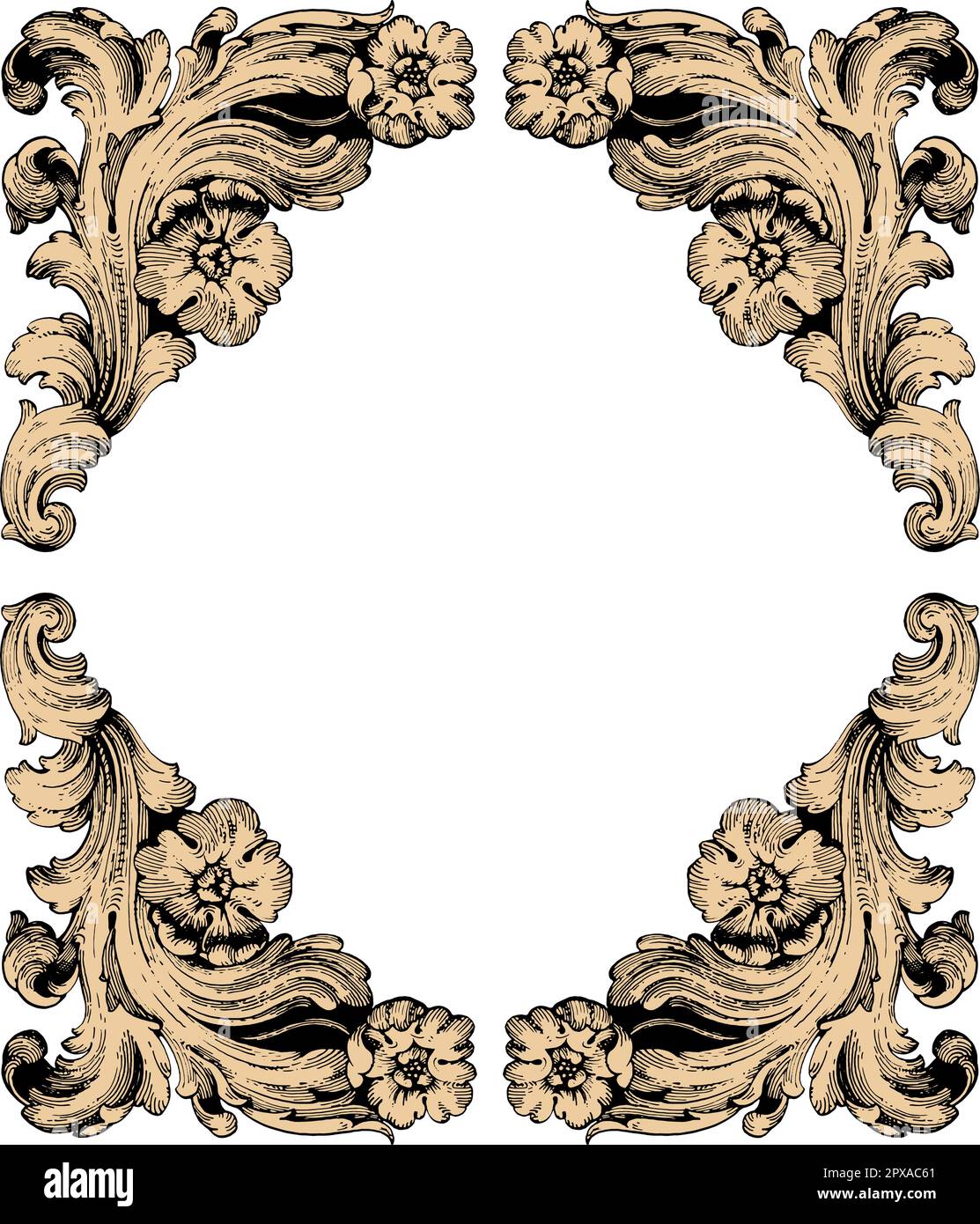 Vector baroque of vintage elements for design. Baroque Scroll as ...
