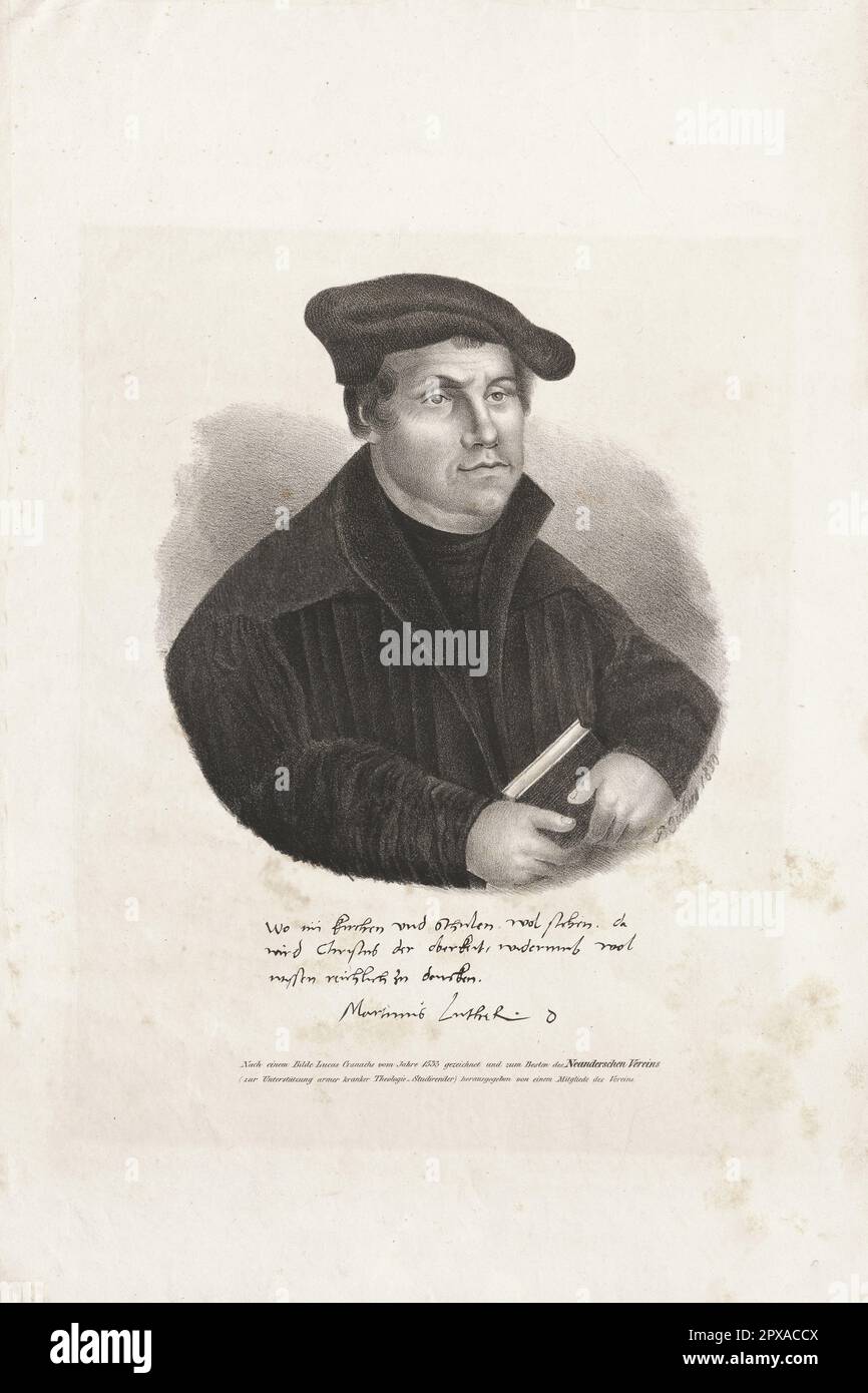 Engraving portrait of Martin Luther. 1830 Martin Luther (1483 – 1546 ...
