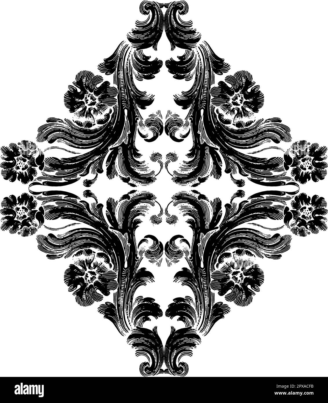 Vector baroque of vintage elements for design. Baroque Scroll as ...