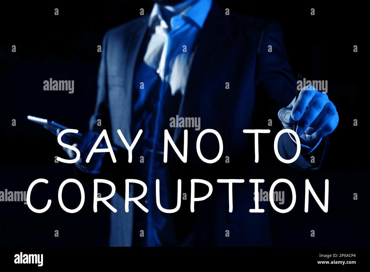 Inspiration showing sign Say No To Corruption, Word Written on ...