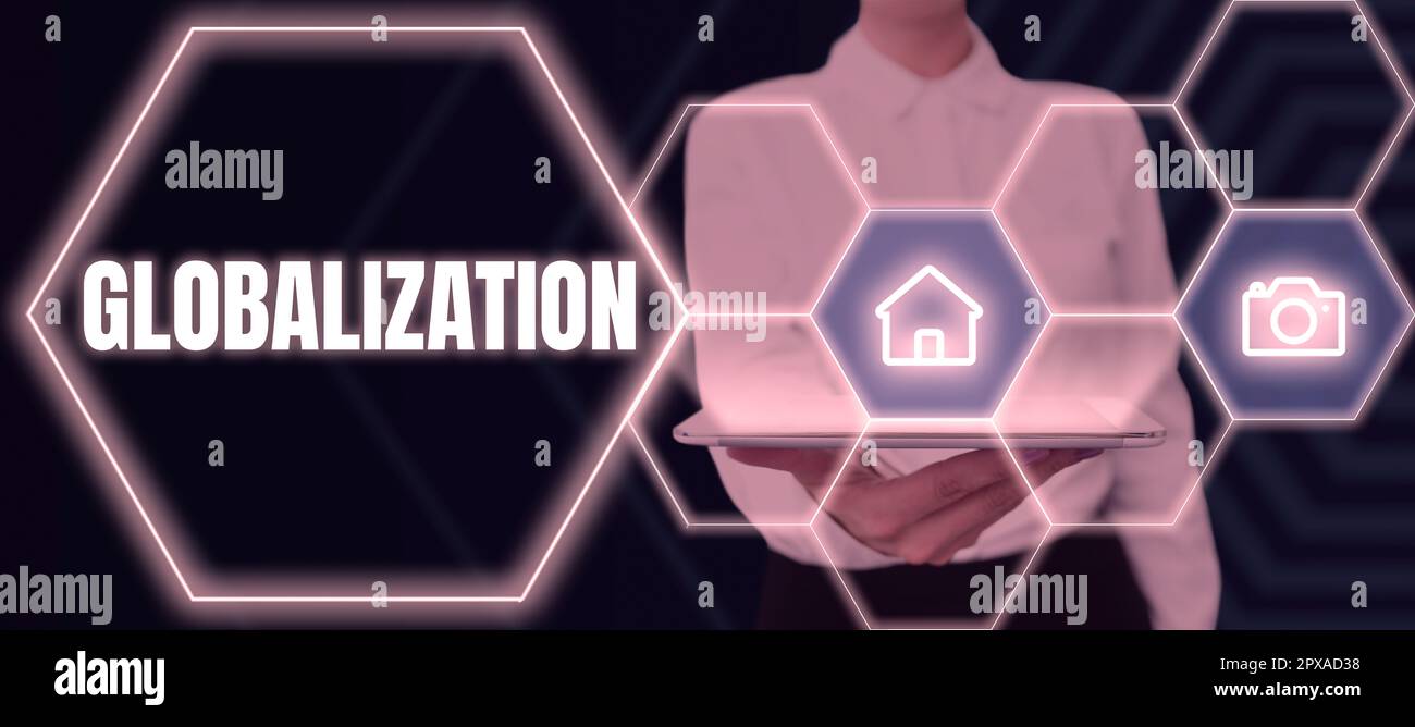 Writing displaying text Globalization, Word Written on development of ...