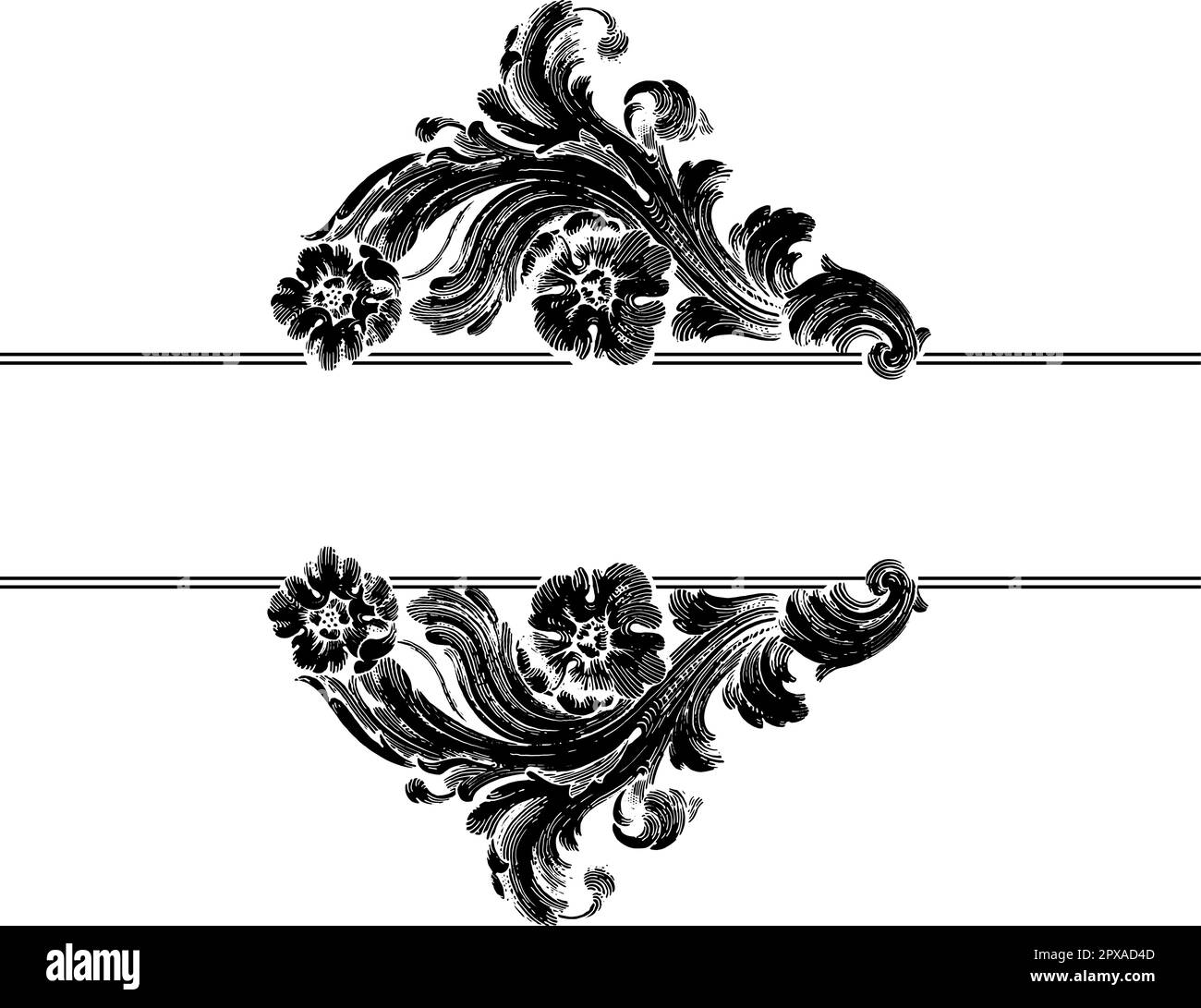 Vector baroque of vintage elements for design. Baroque Scroll as ...