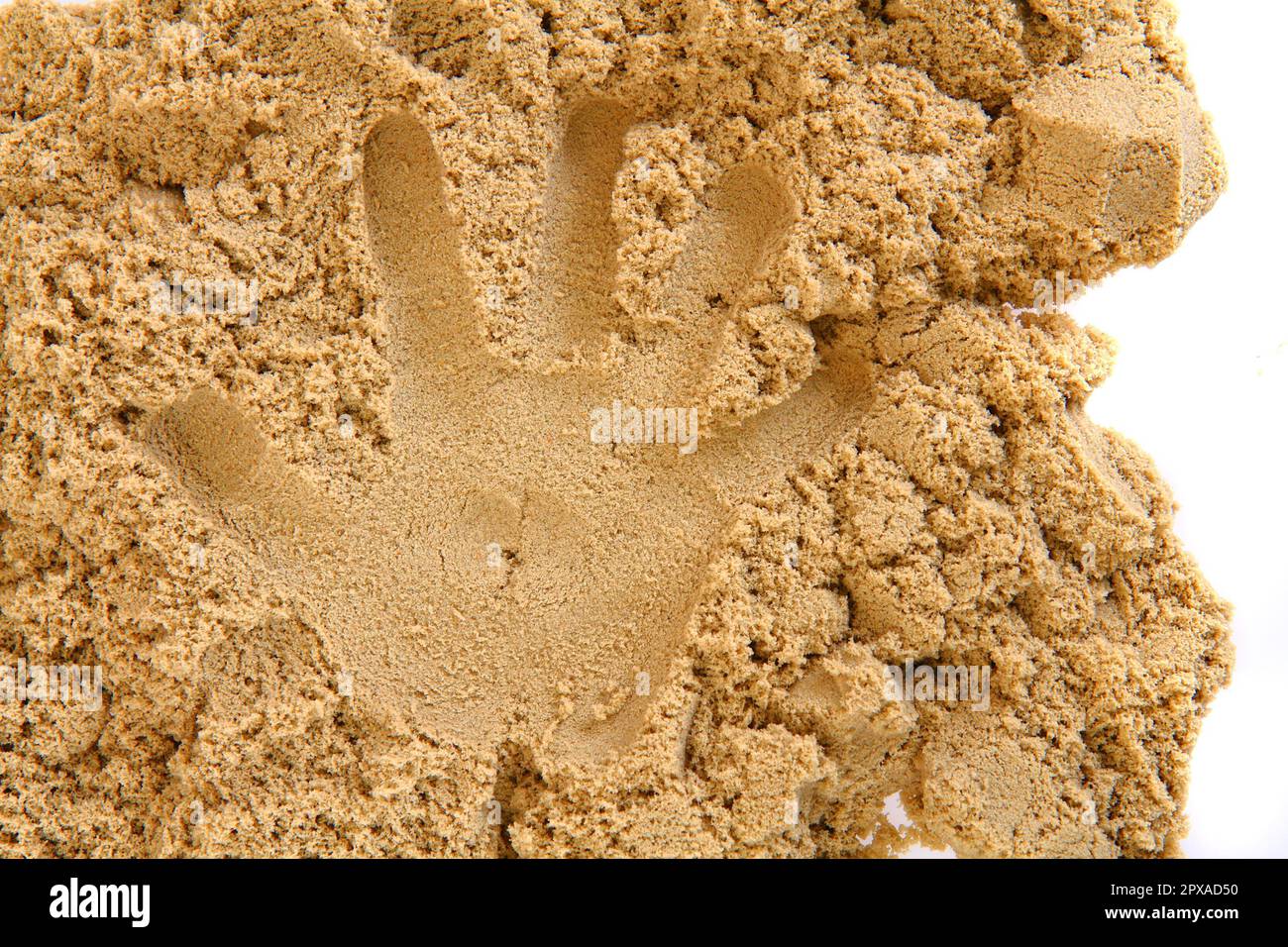 sand hand print as nice human background Stock Photo - Alamy