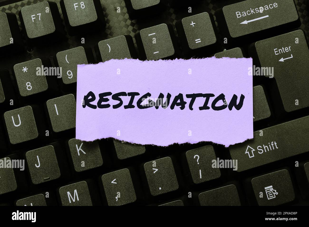 Conceptual display Resignation, Word Written on act of giving up ...