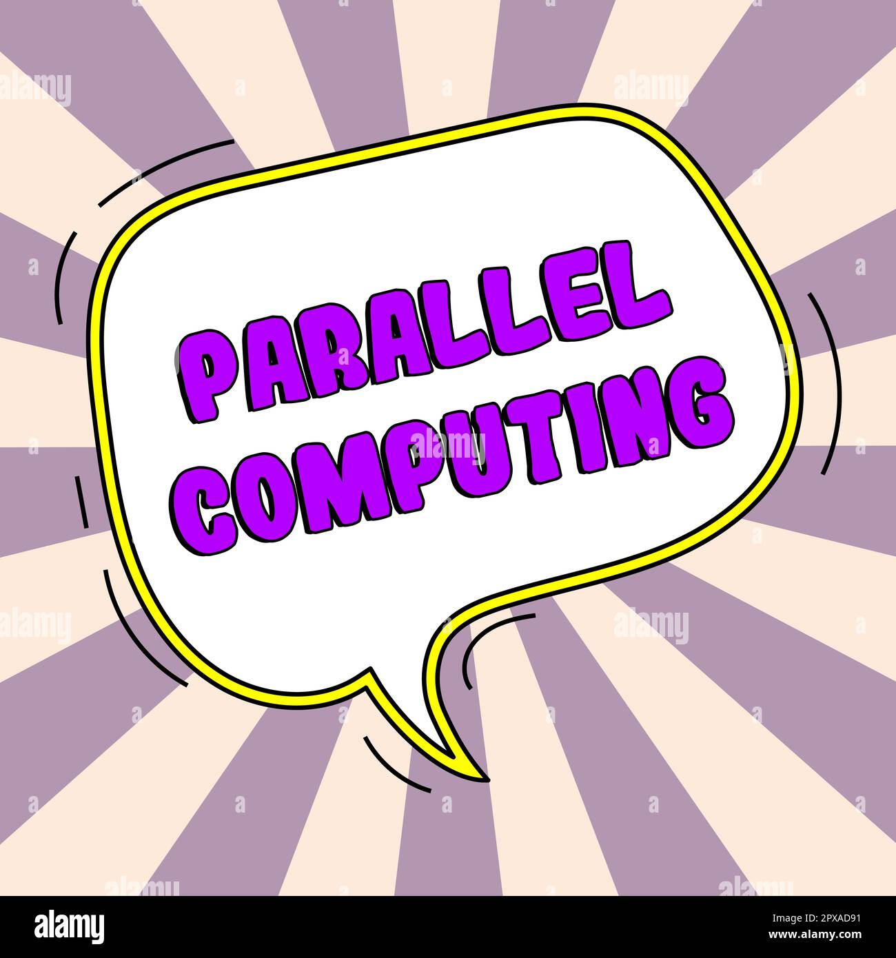 Text caption presenting Parallel Computing, Business concept simultaneous calculation by means ...