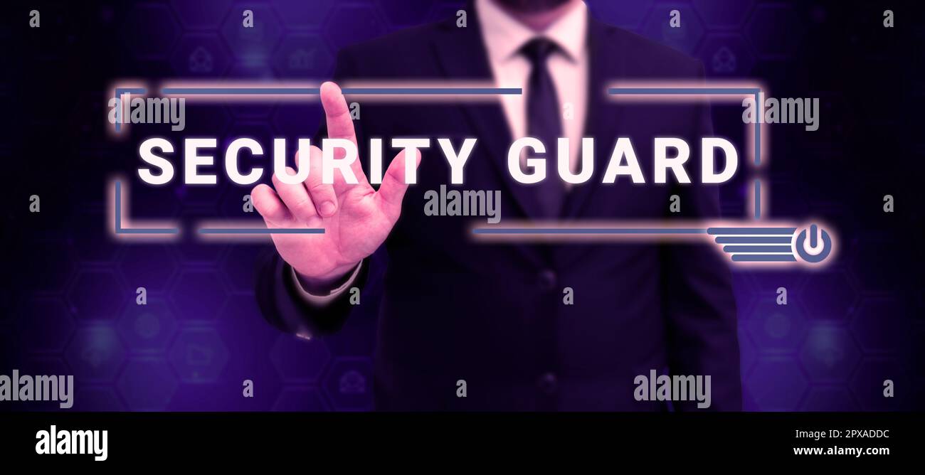 Text showing inspiration Security Guard, Business concept tools used to ...