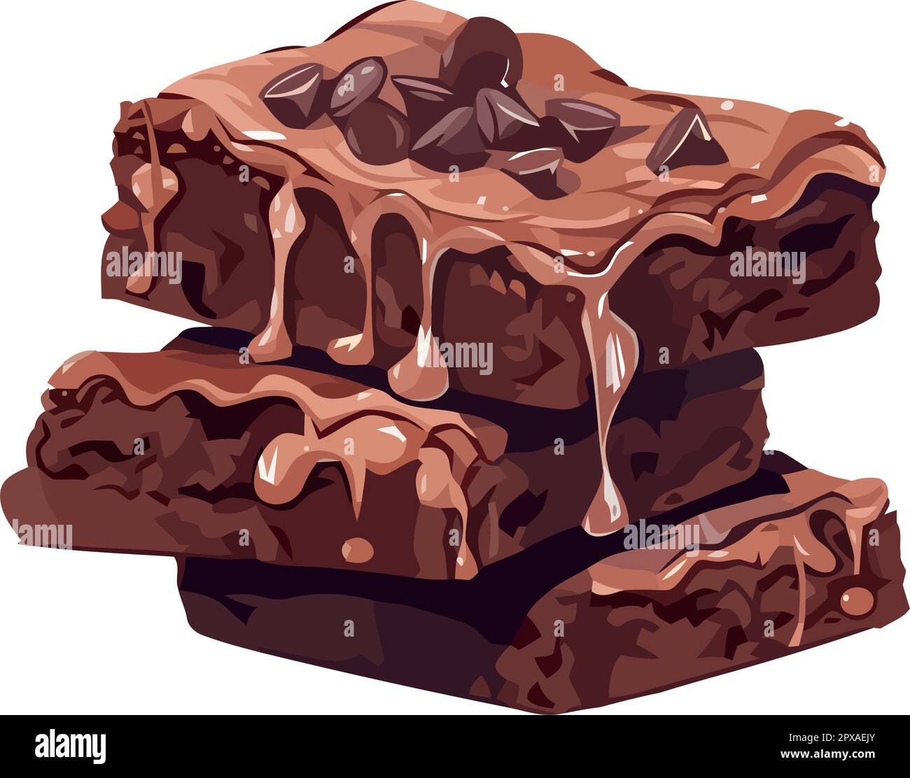 Stack of sweet chocolate brownie Stock Vector Image & Art - Alamy