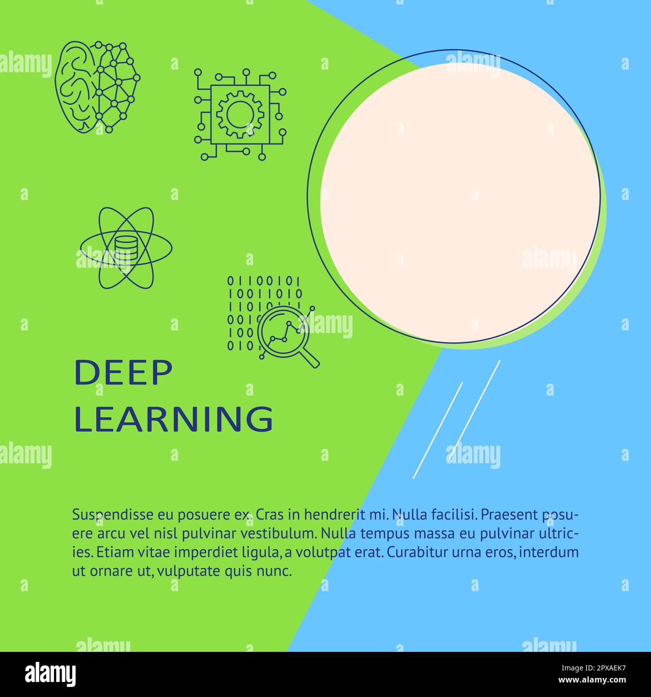Deep Learning Banner With Place For Text Ai And Machine Learning Algorithms Symbols Vector