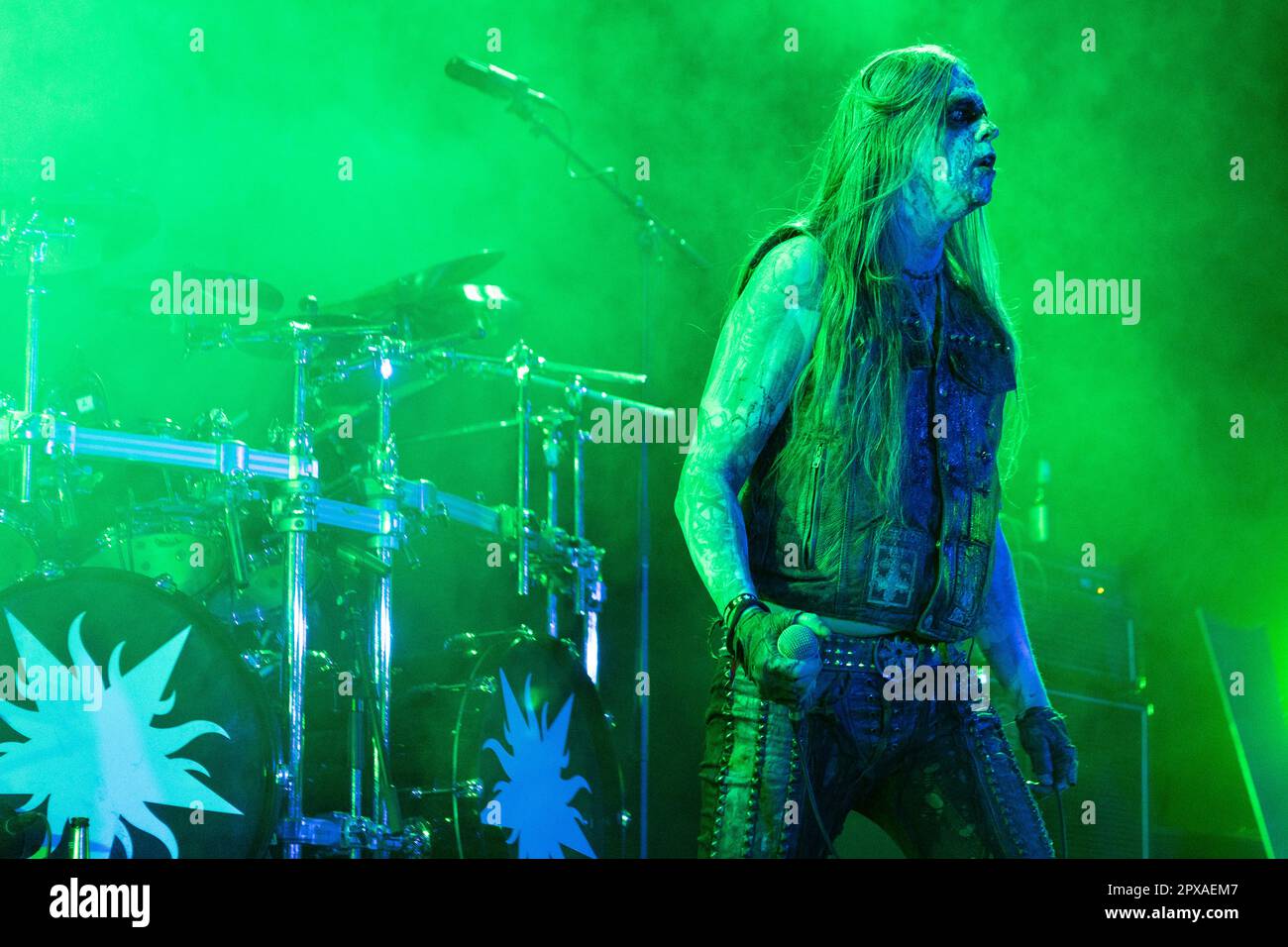 Oslo, Norway. 09th, April 2023. The Norwegian black metal band Urgehal performs a live concert ...