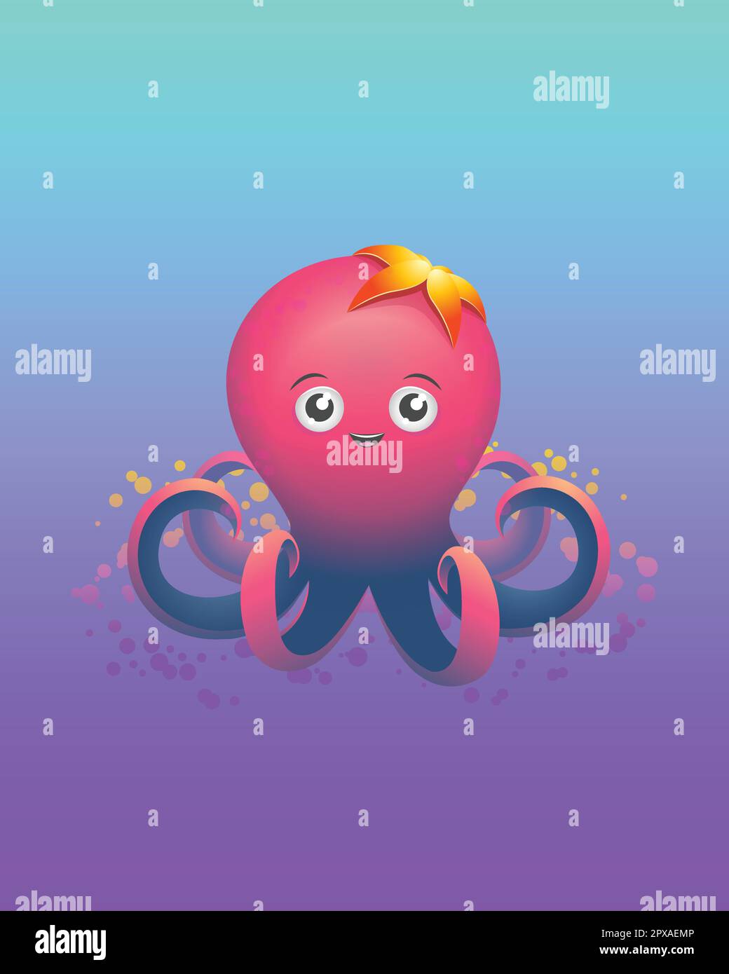 Cute baby octopus character illustration Stock Vector Image & Art - Alamy