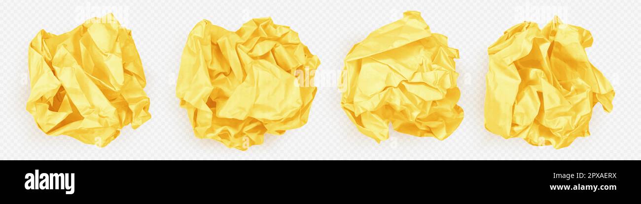 Trash, garbage of crumpled paper balls isolated on transparent ...