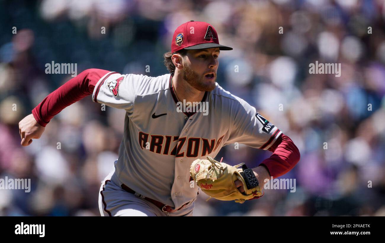 Arizona Diamondbacks starting pitcher Ryne Nelson (19) in the first inning of a baseball game ...