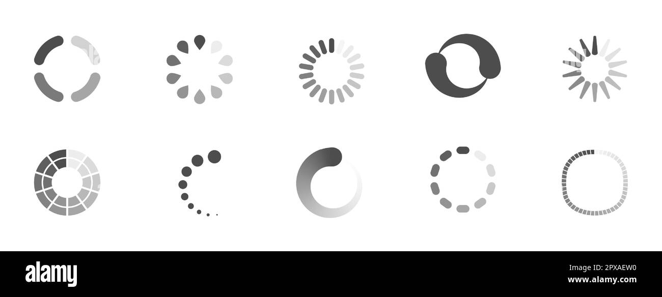 Download sign set. Load icons set. Load system. Data load. Loading bar ...