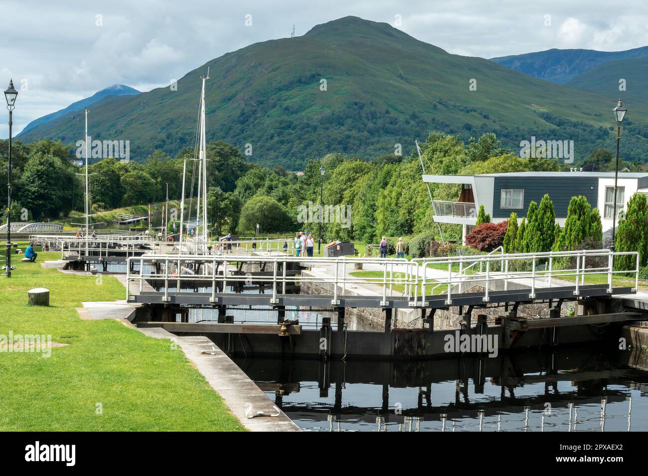Neptunes Staircase A Staircase Locks On The Caledonian Canal Near Fort William Scotland Uk