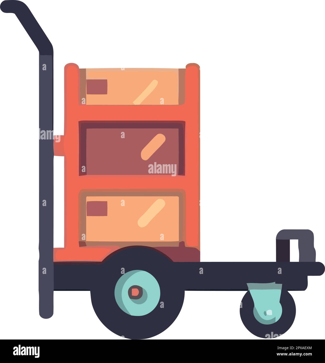 wooden boxes in cart Stock Vector Image & Art - Alamy