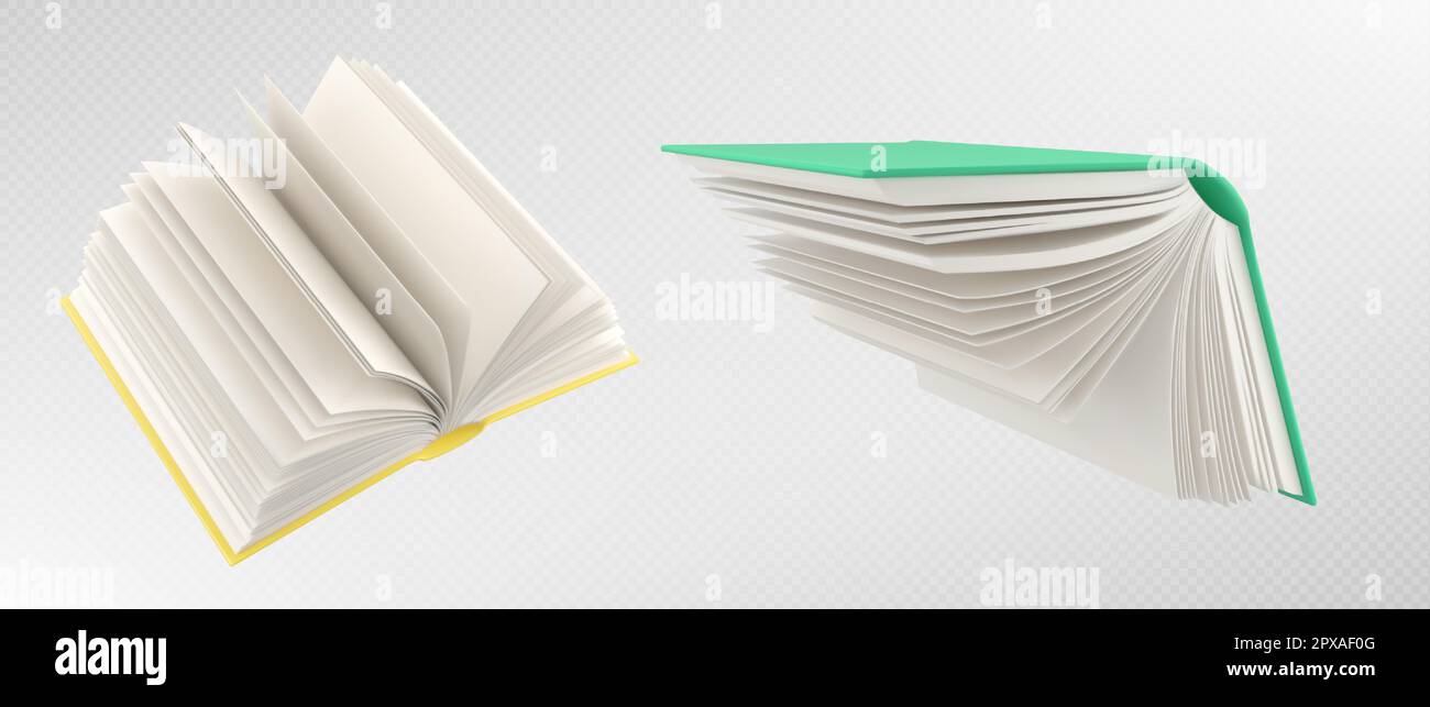 Open fly school paper book vector illustration isolated on white ...