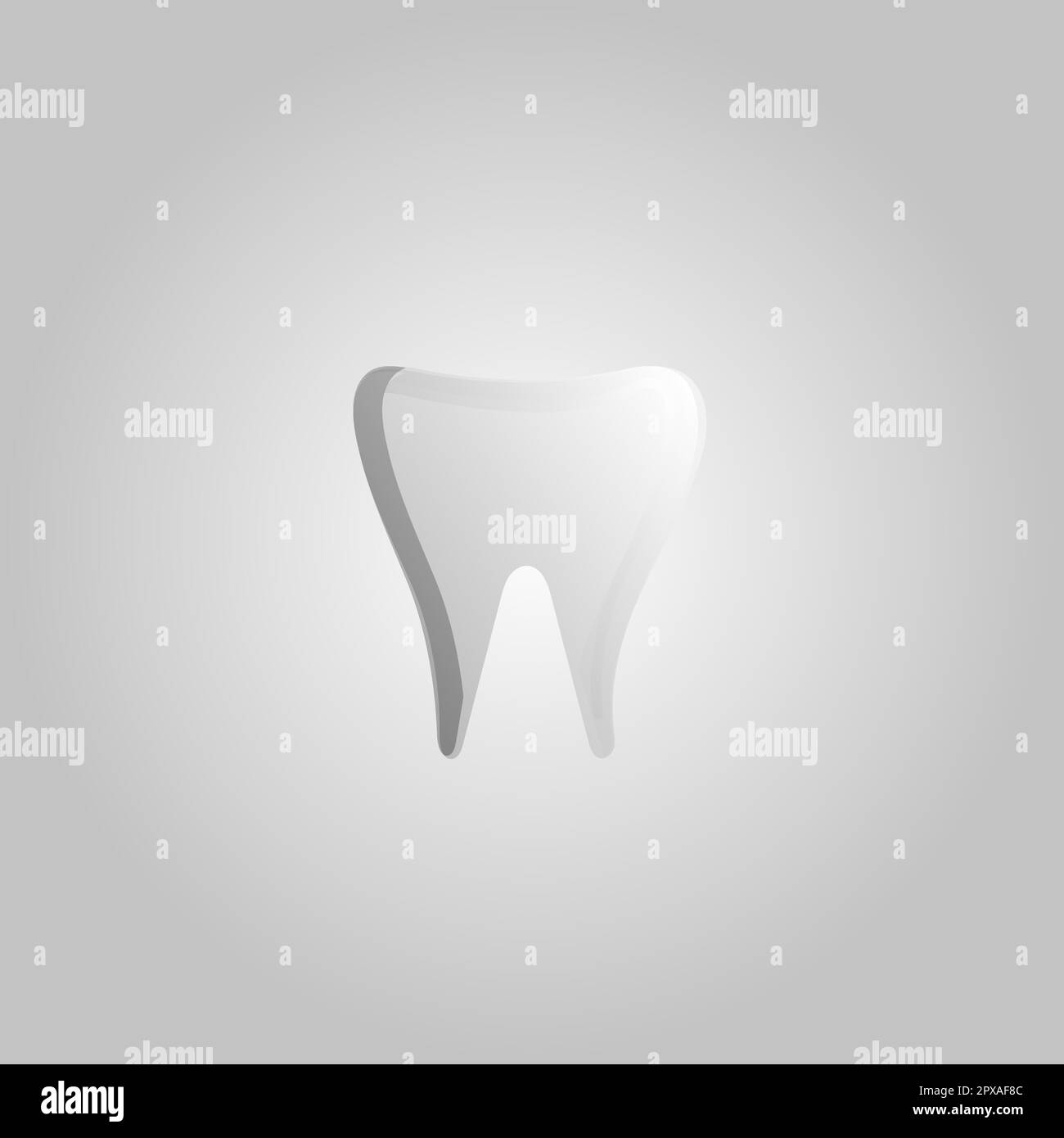 Beautiful medical icon of a white dental tooth on a white background ...