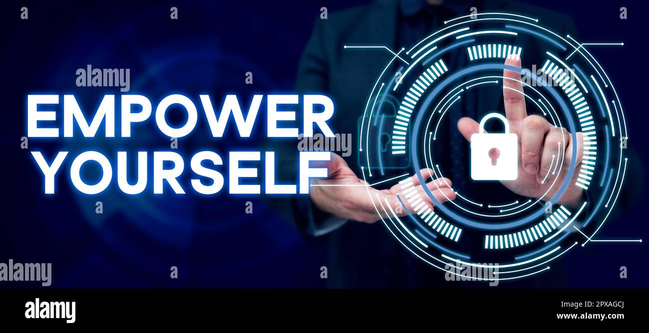Hand writing sign Empower Yourself, Concept meaning taking control of ...