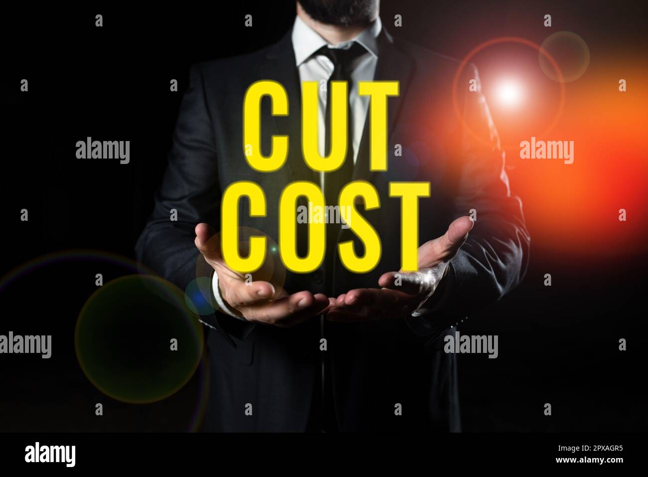 Text sign showing Cut Cost, Business approach Measures implemented to ...