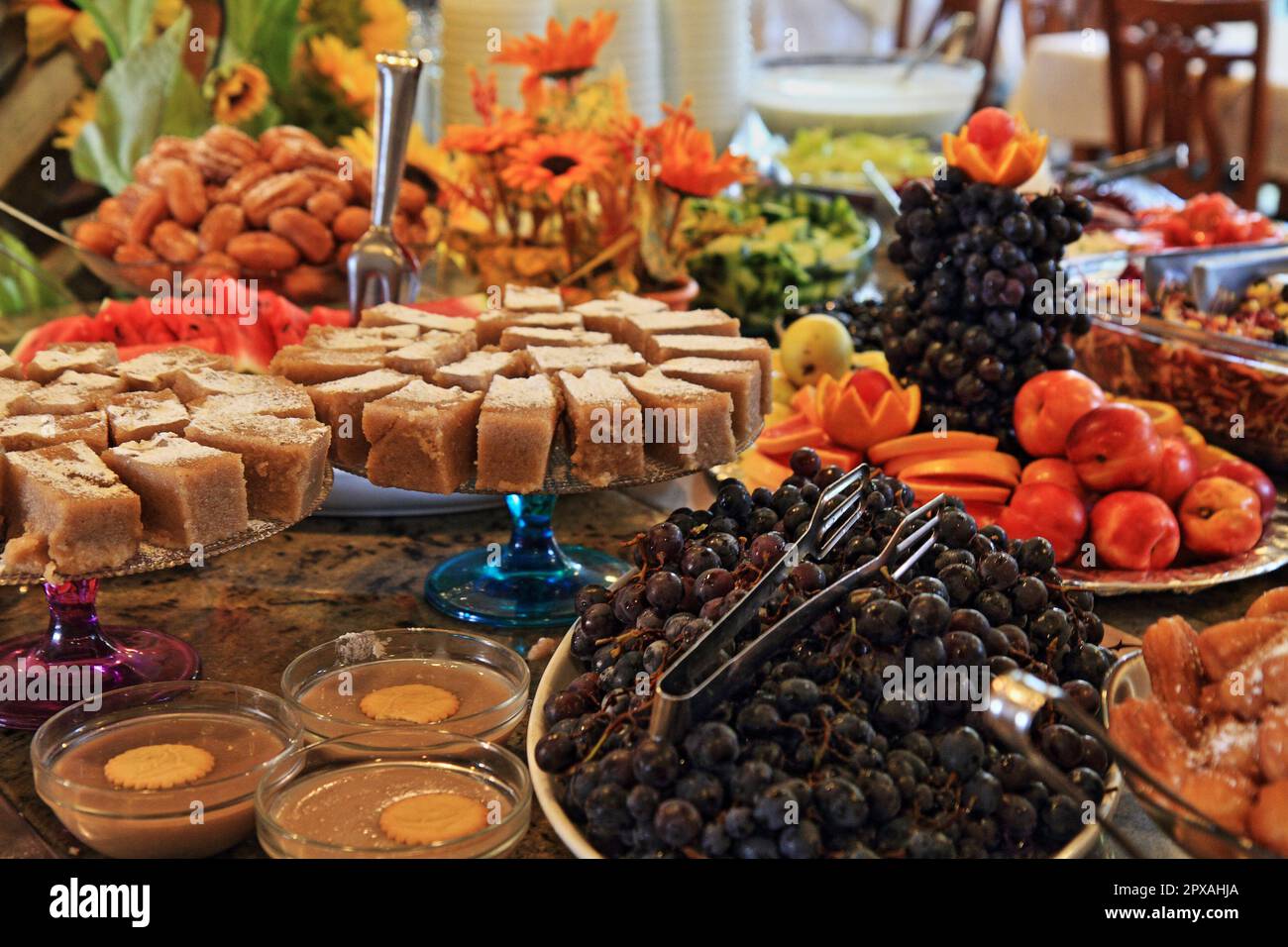 desserts and fruits as very nice food background Stock Photo - Alamy