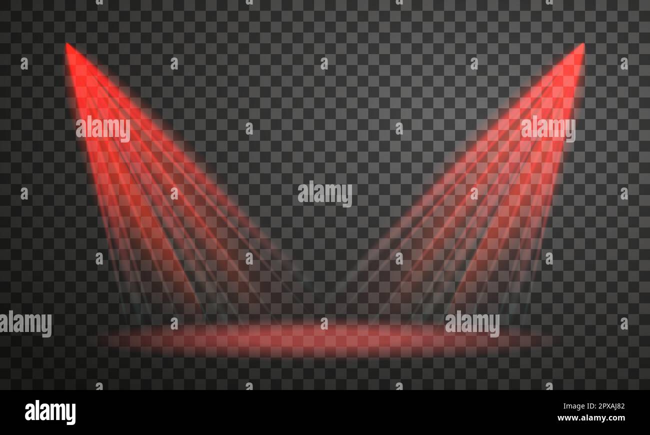 Red light effect isolated on transparent backdrop Stock Vector Image ...