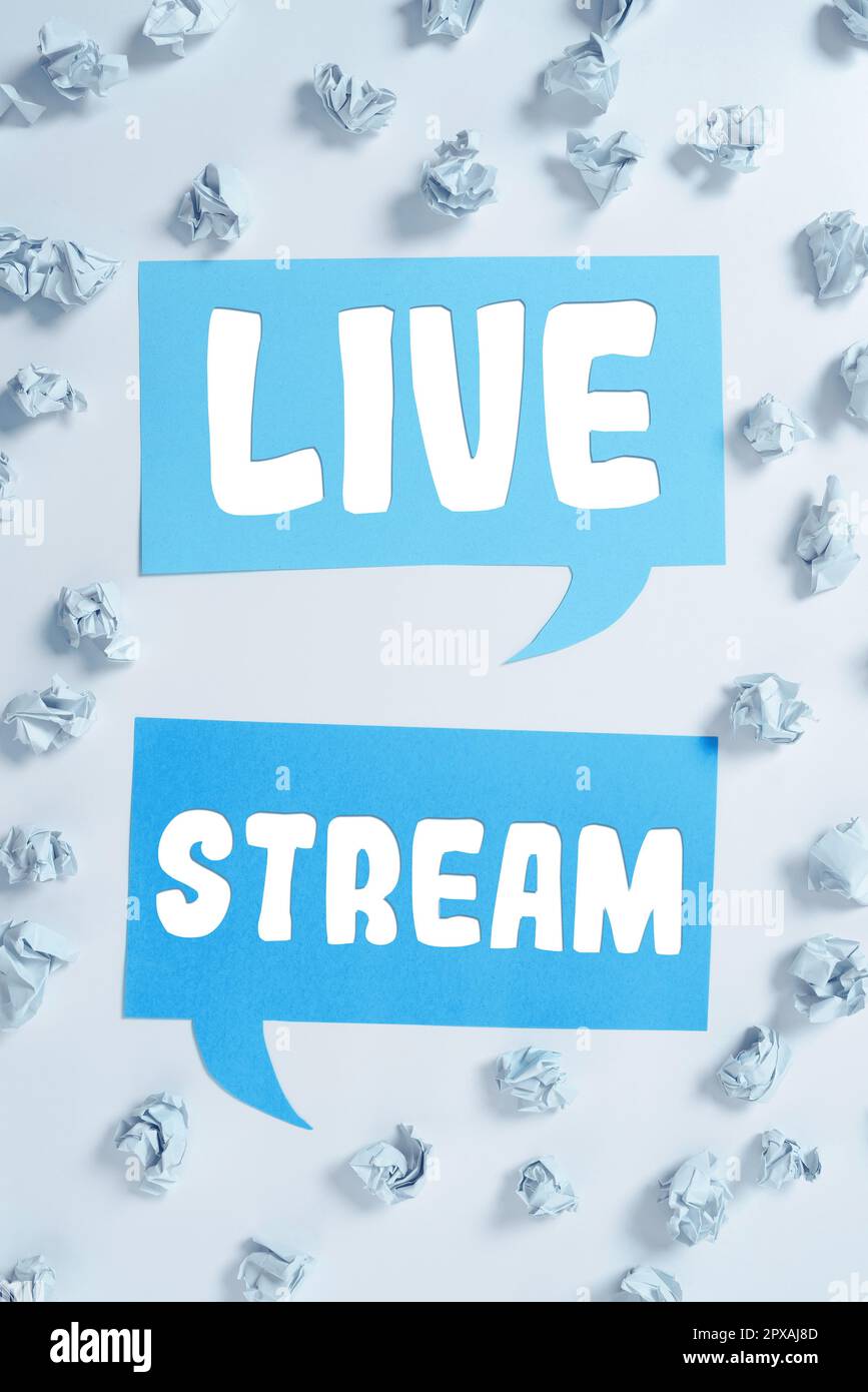 Writing displaying text Live Stream, Word for transmit or receive video ...