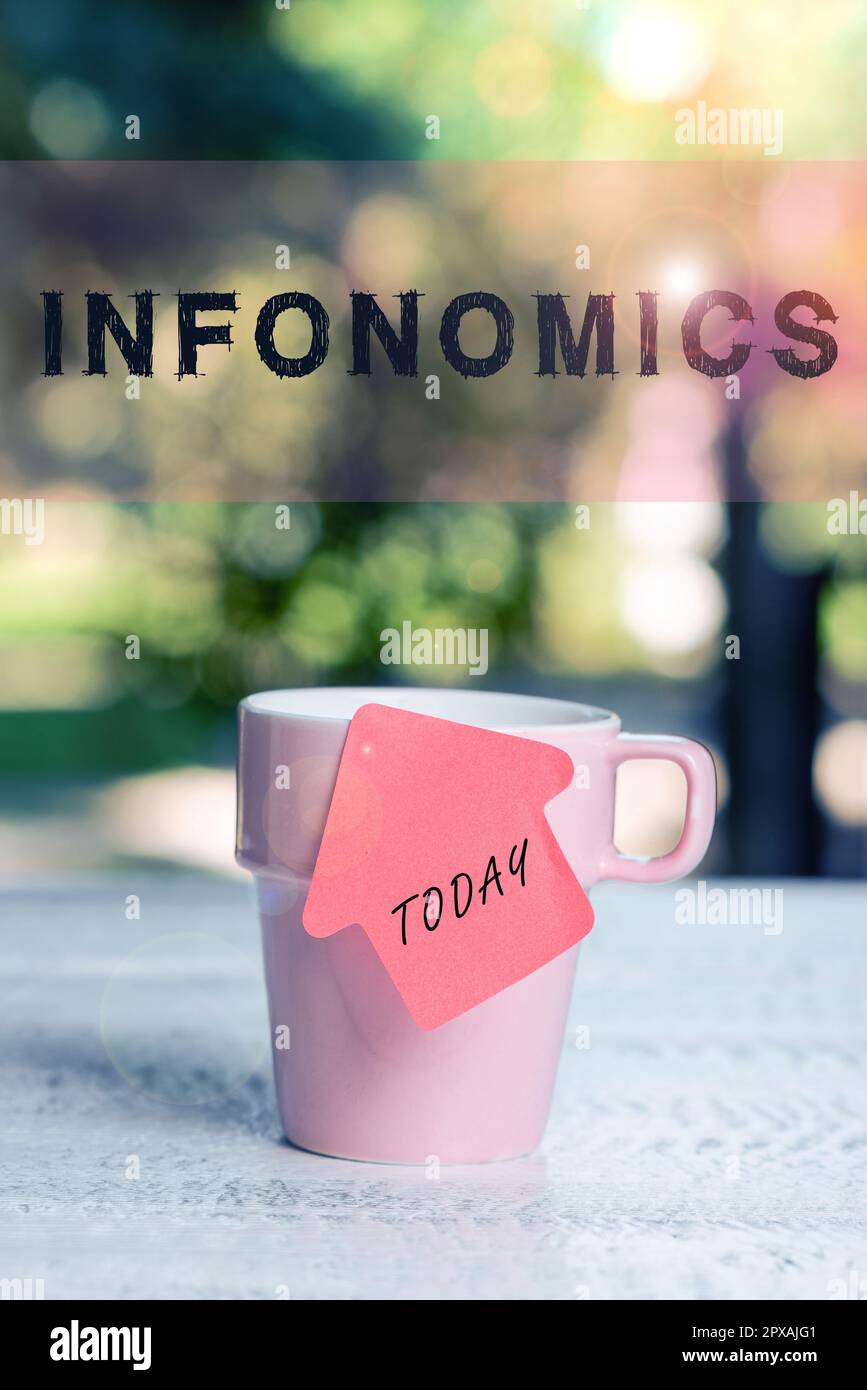 Hand writing sign Infonomics, Business concept visual image used to ...