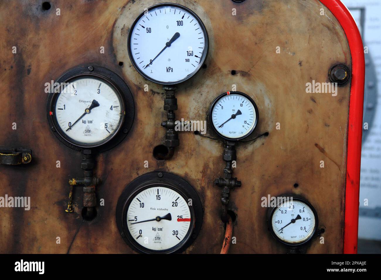 old gauge as old industry technology background Stock Photo - Alamy