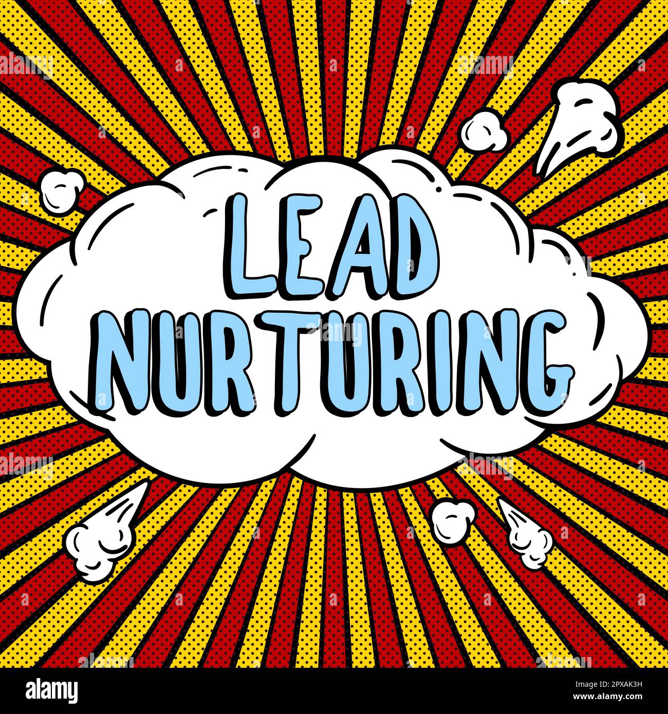 Hand writing sign Lead Nurturing, Word Written on method of building a ...