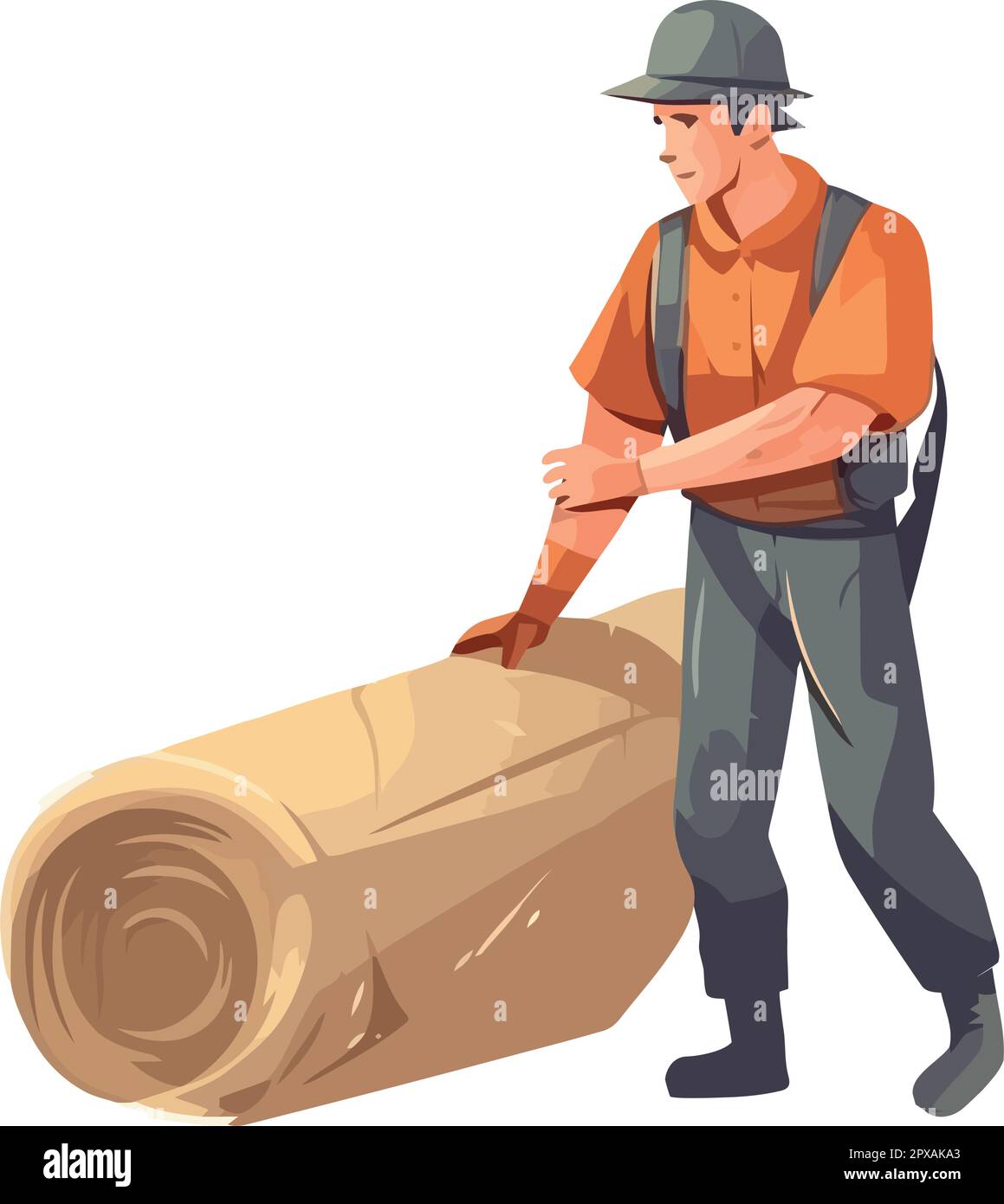 packing worker with paper roll Stock Vector Image & Art - Alamy