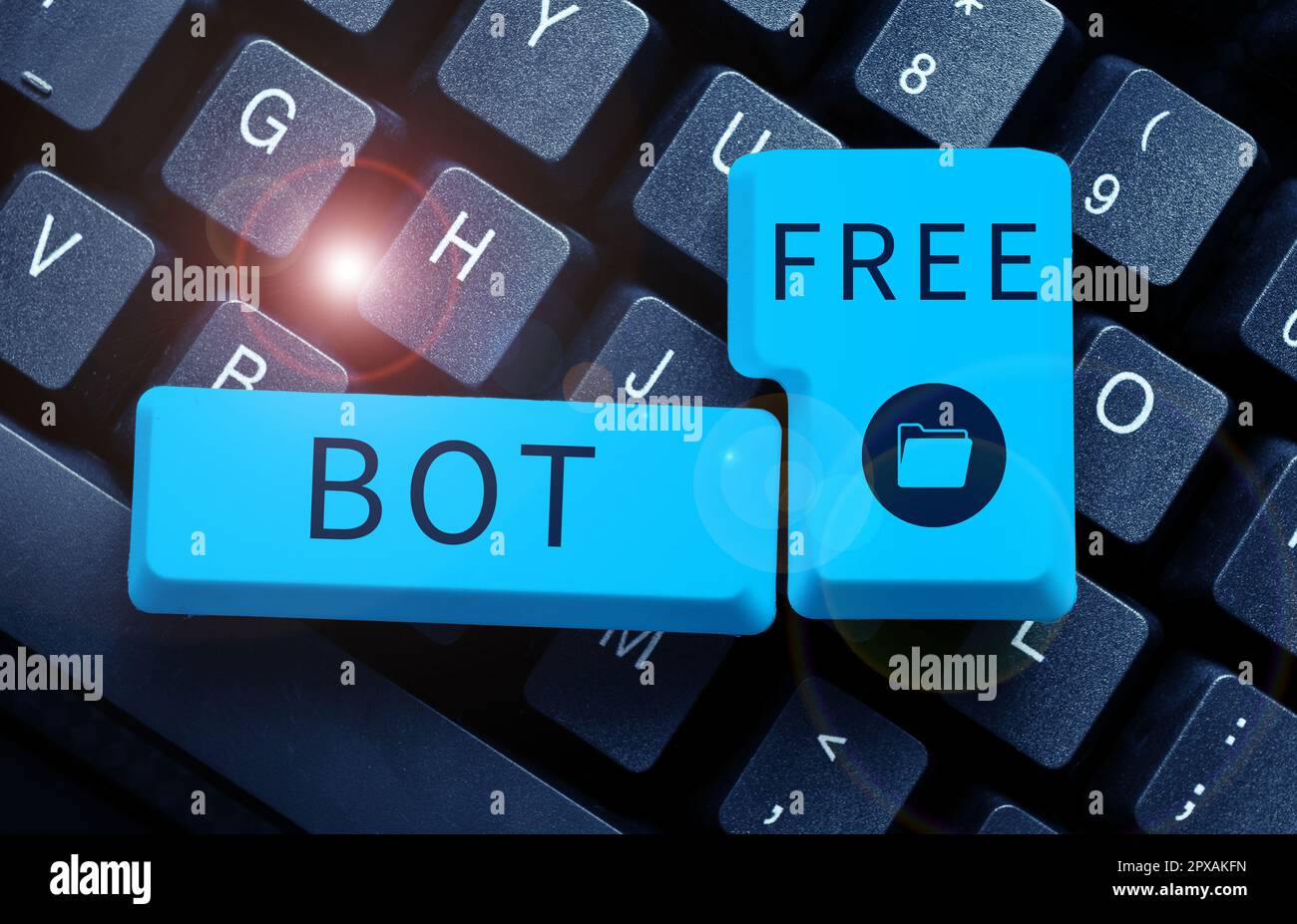 Hand writing sign Bot Free, Business overview a computer program that works automatically ...