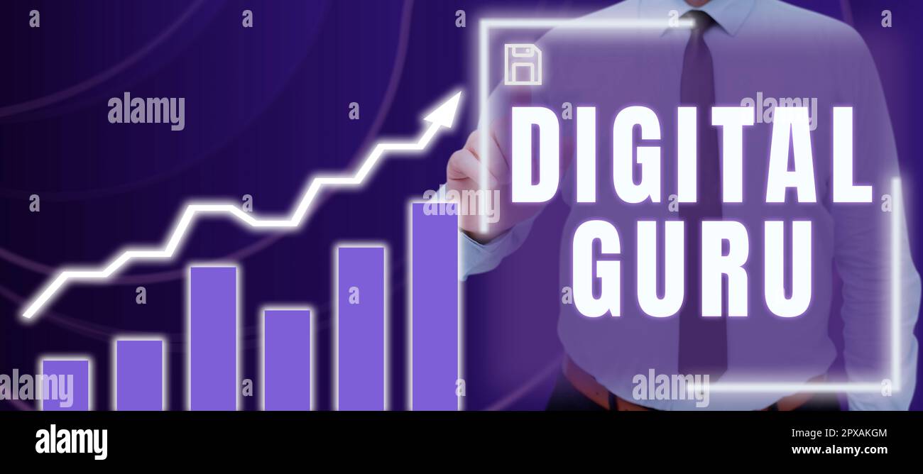 Text showing inspiration Digital Guru, Business idea teacher and ...