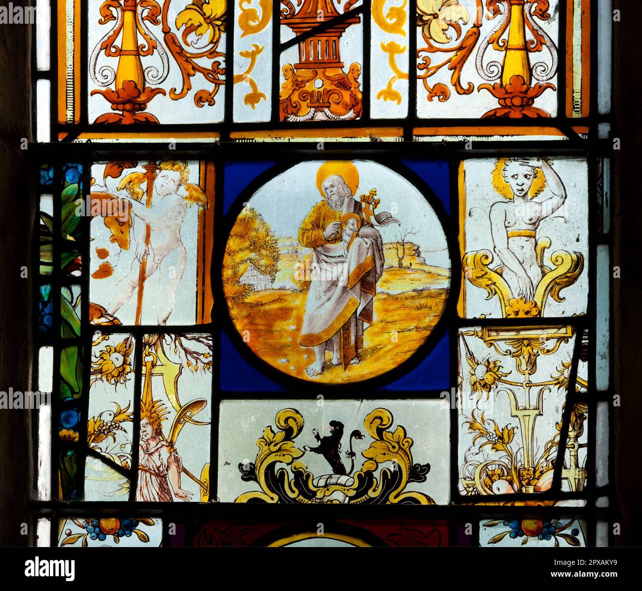 East window detail, St. Andrew`s Church, Cranford St. Andrew ...
