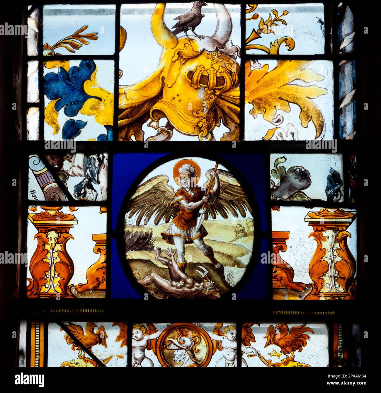 East window detail, St. Andrew`s Church, Cranford St. Andrew ...