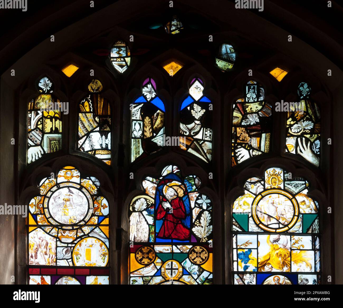 East window detail, St. Andrew`s Church, Cranford St. Andrew ...