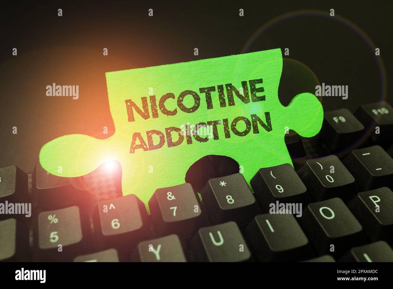 Hand writing sign Nicotine Addiction, Conceptual photo condition of ...