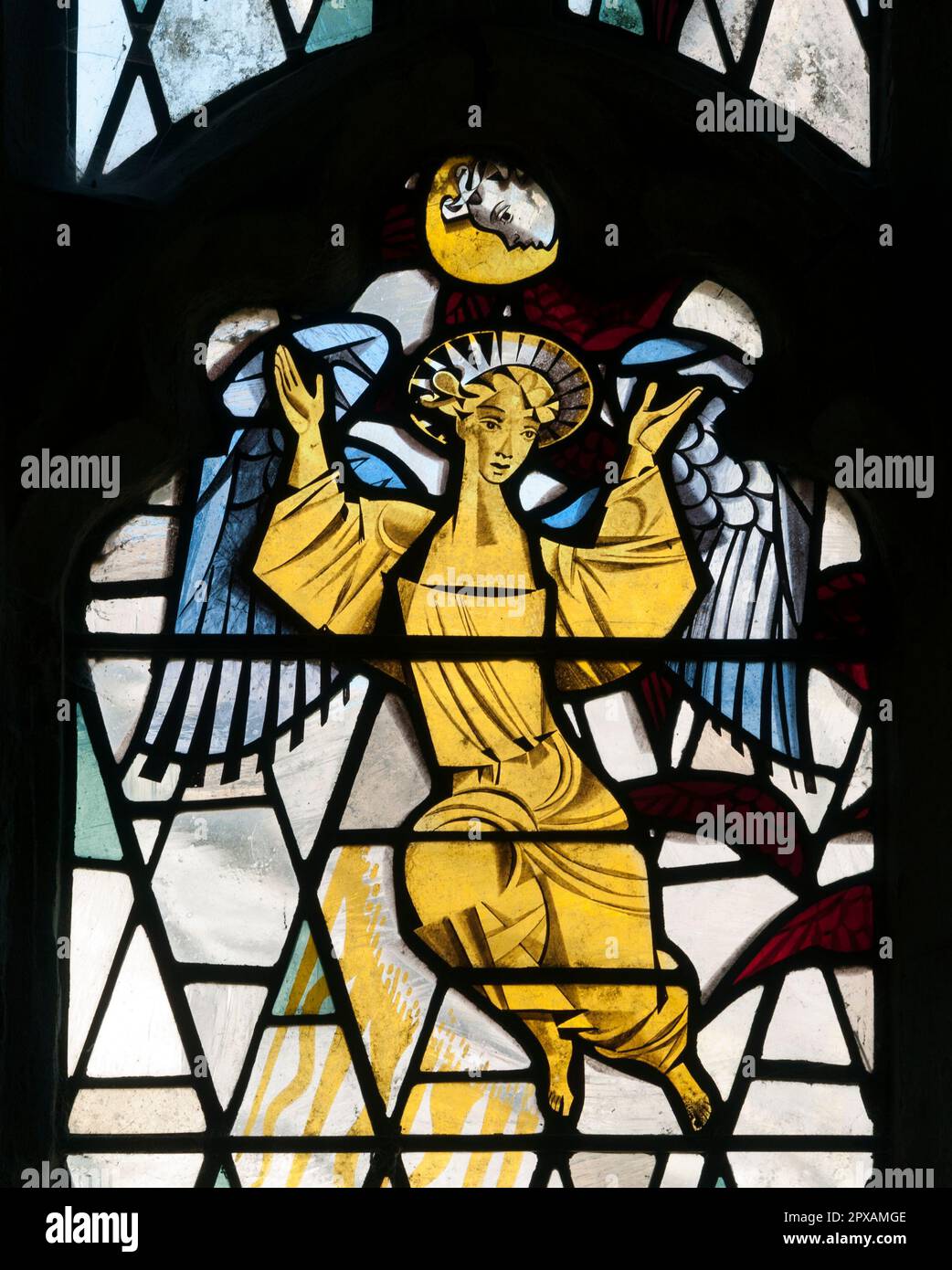 Harry Harvey stained glass window detail, St. Mary`s Church, Woodford ...