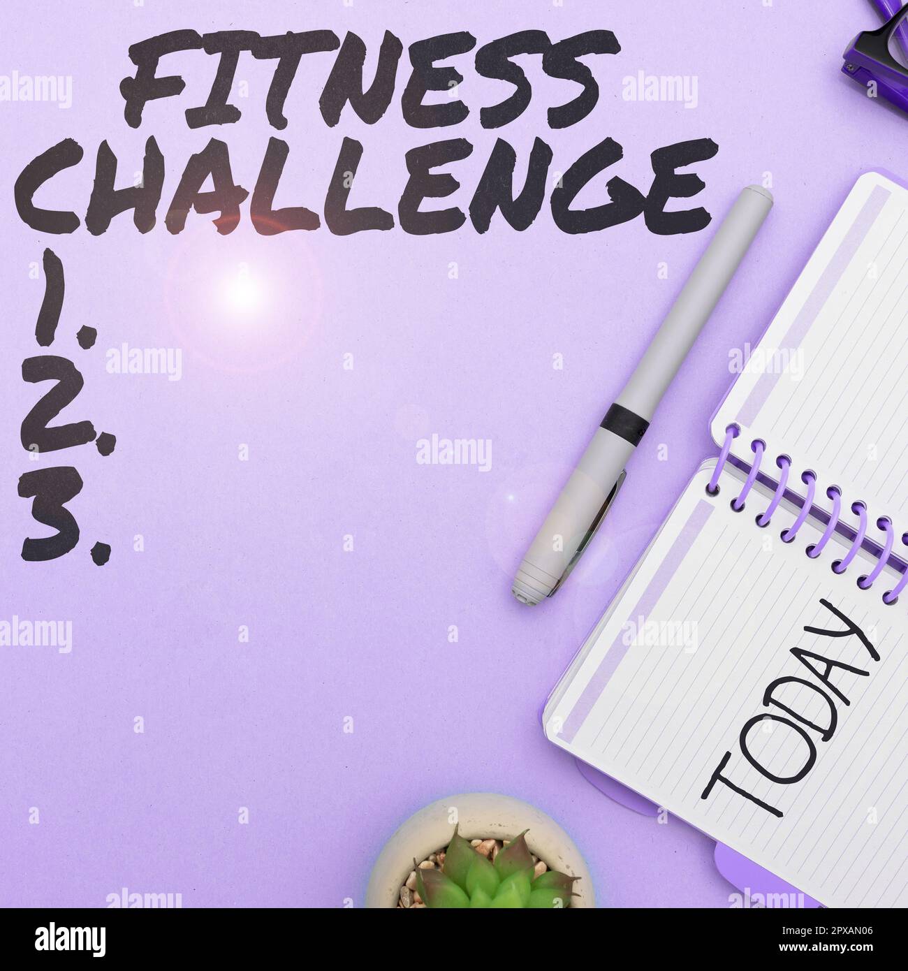 Hand writing sign Fitness Challenge, Business concept condition of ...