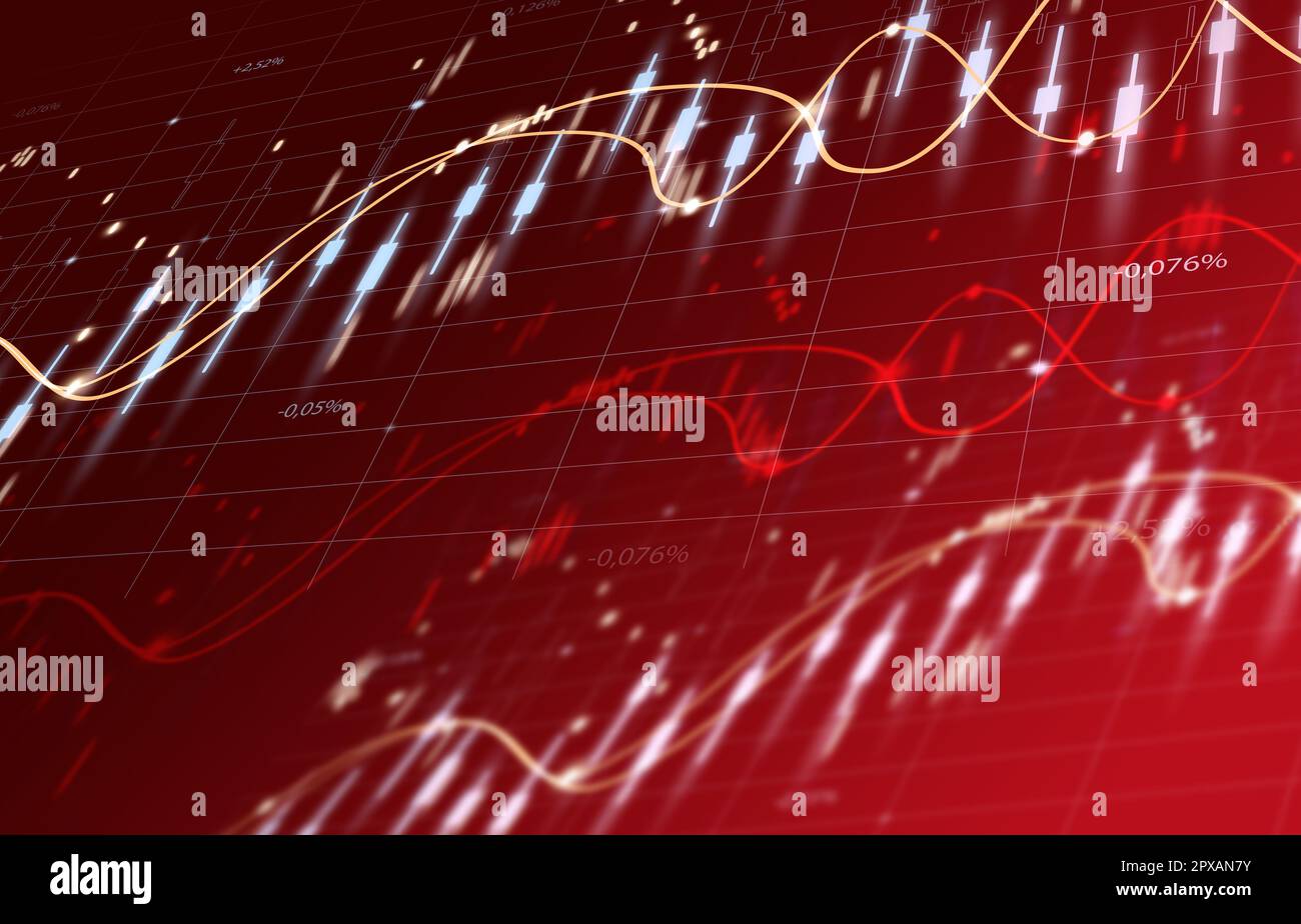 Financial chart with growing indicators, growth dynamics in business ...