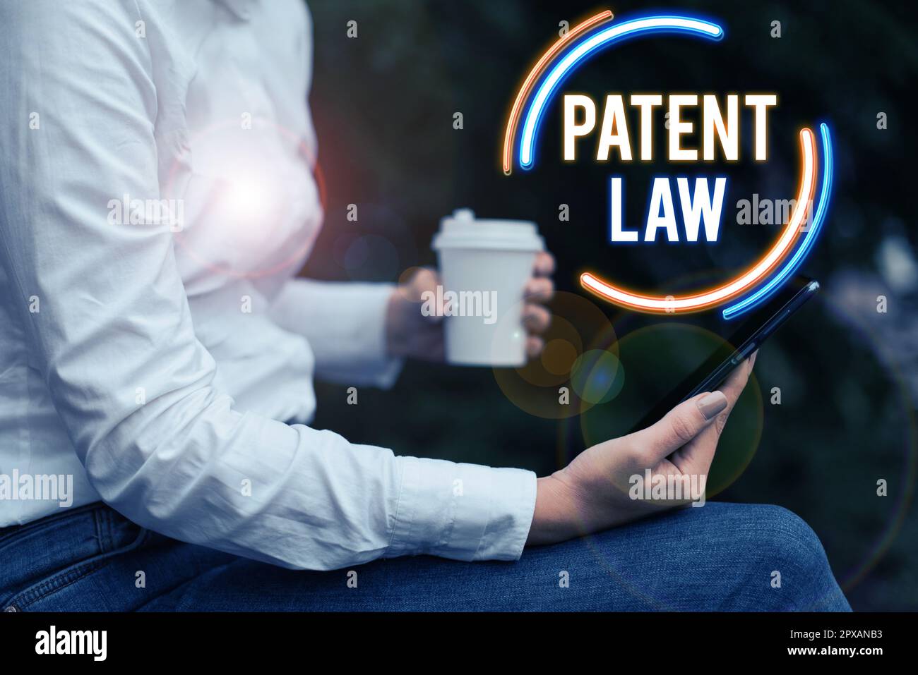 Text showing inspiration Patent Law, Concept meaning deals with an ...