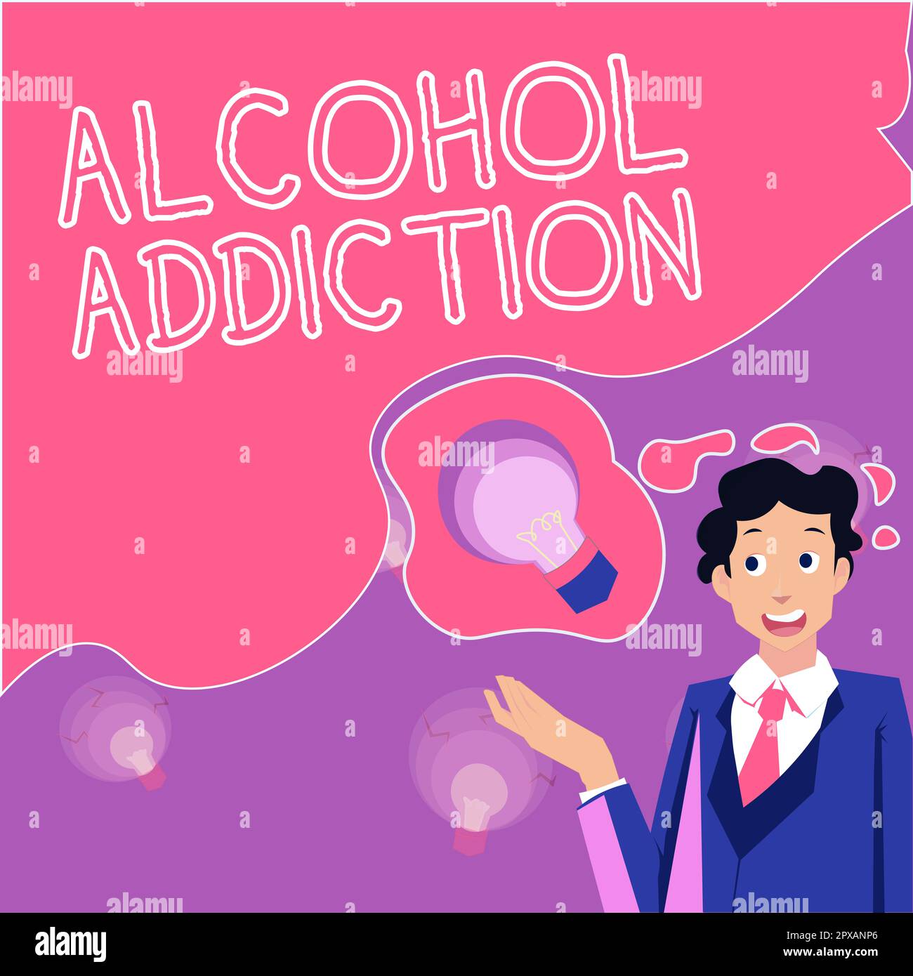 Handwriting text Alcohol Addiction, Business showcase characterized by ...