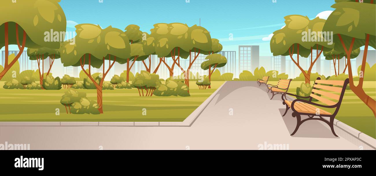 Landscape design park isometric colored composition with part of the ...